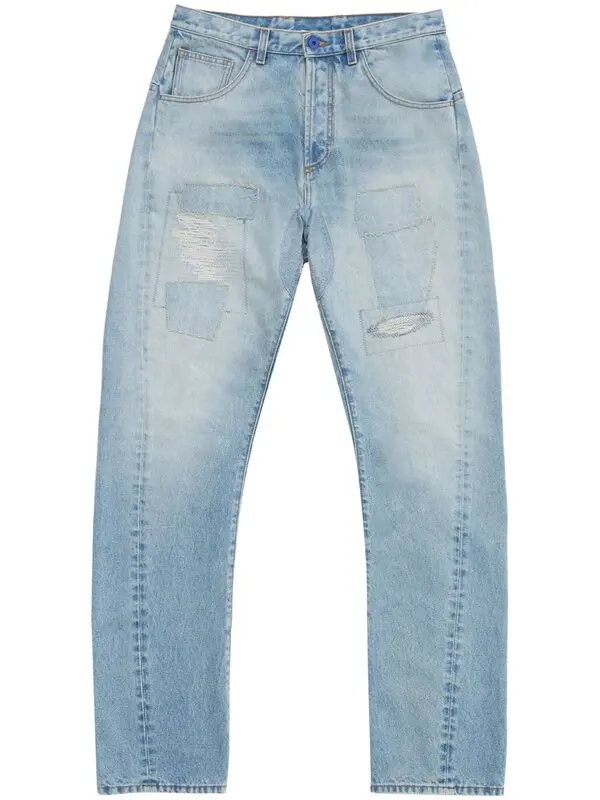 COUNTY OF MILAN Marcelo Burlon Bleached Straight-leg Jeans