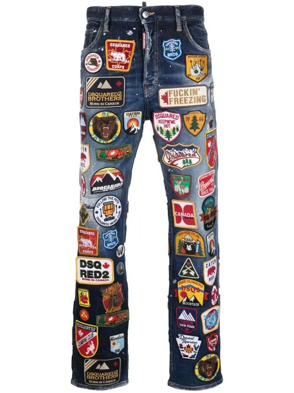 Dsquared2 Badge-appliqué Denim Jeans - Blue