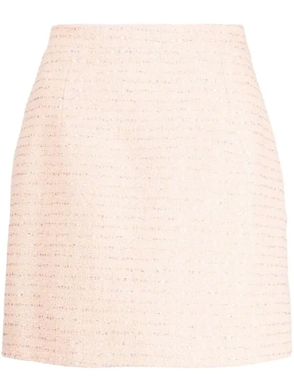 Alessandra Rich Sequin-embellished Tweed Miniskirt - Pink