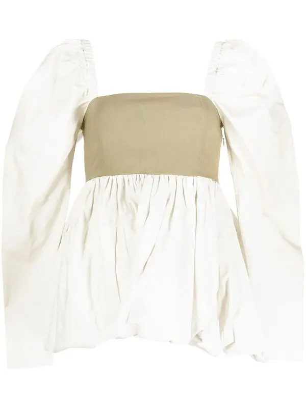 GANNI Colour-block Balloon Minidress