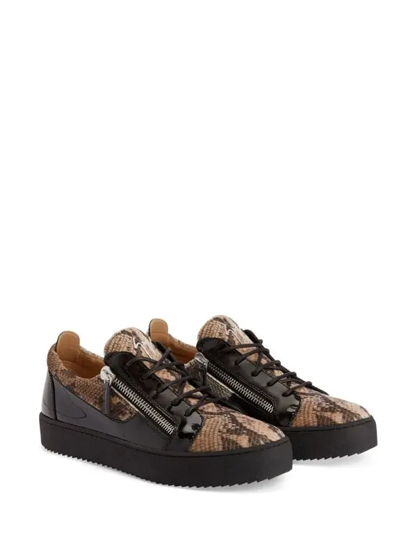 GIUSEPPE ZANOTTI Frankie Double-zip Low-top Sneakers - Black