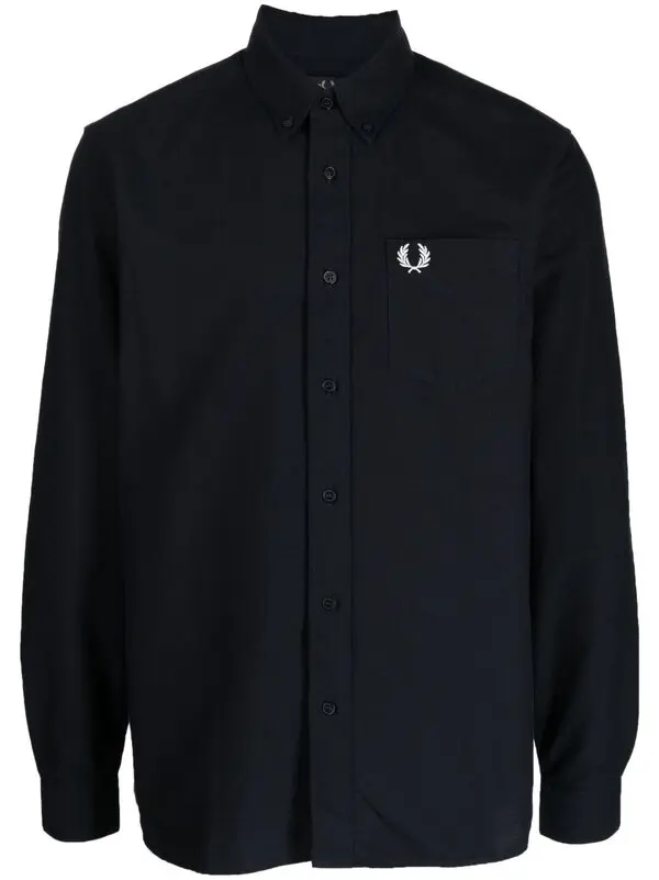 Fred Perry Oxford Logo-embroidered Cotton Shirt - Blue