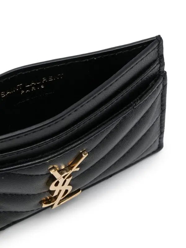 Saint Laurent Chevron-quilted Leather Cardholder