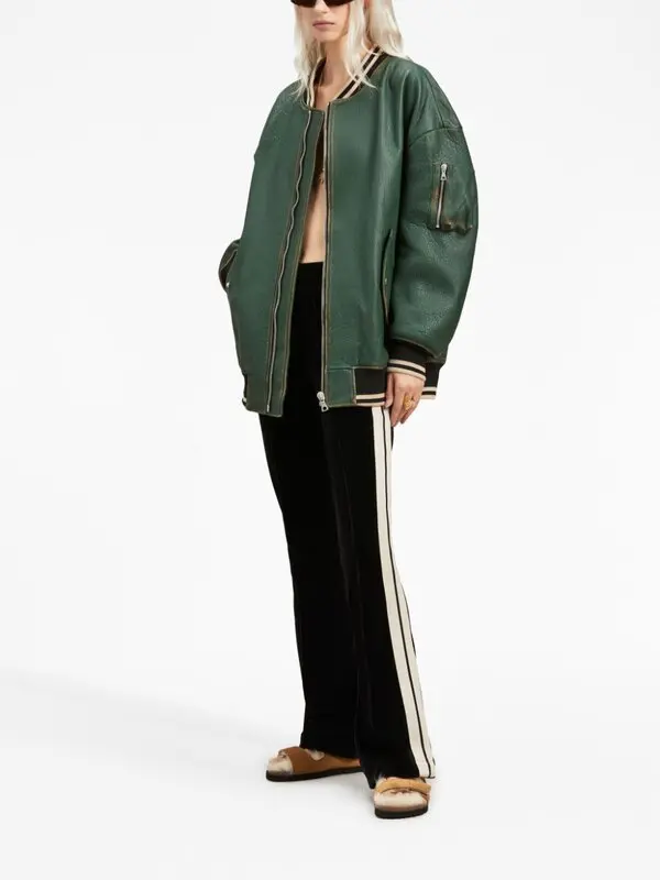 Palm Angels Stripe-detail Velvet Track Pants - Black