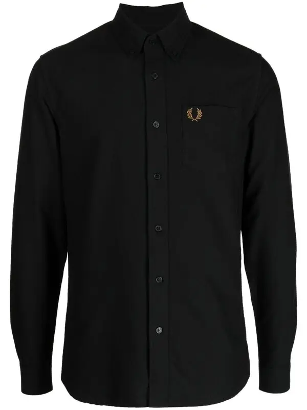 Fred Perry Oxford Logo-embroidered Cotton Shirt - Black