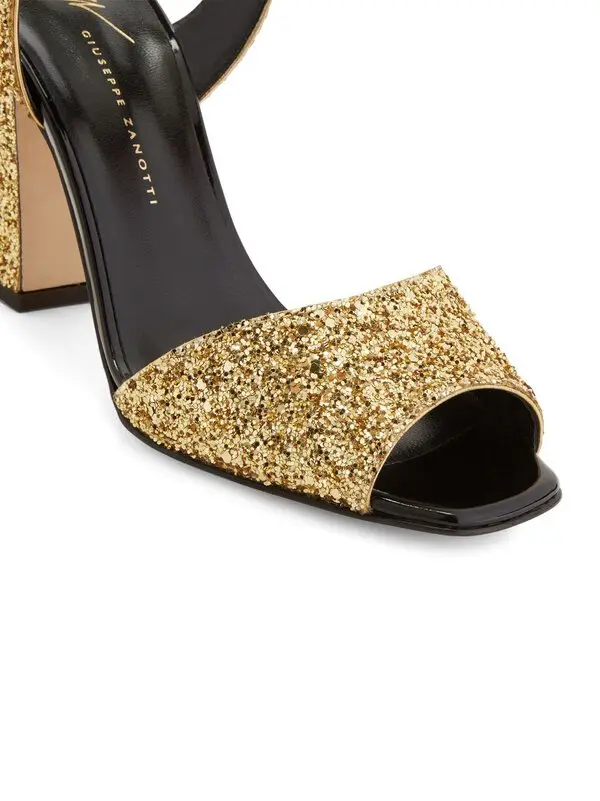 GIUSEPPE ZANOTTI 80mm Emmanuelle Glitter Sandals - Gold