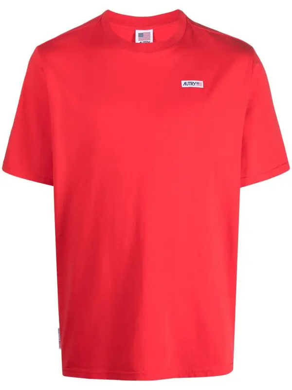AUTRY Logo-print Cotton T-shirt - Red