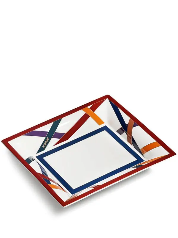 Missoni Nastri Logo-print Tray - White