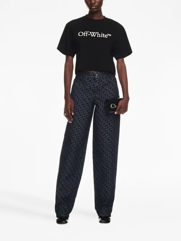 Off-White Logo-jacquard Straight-leg Jeans
