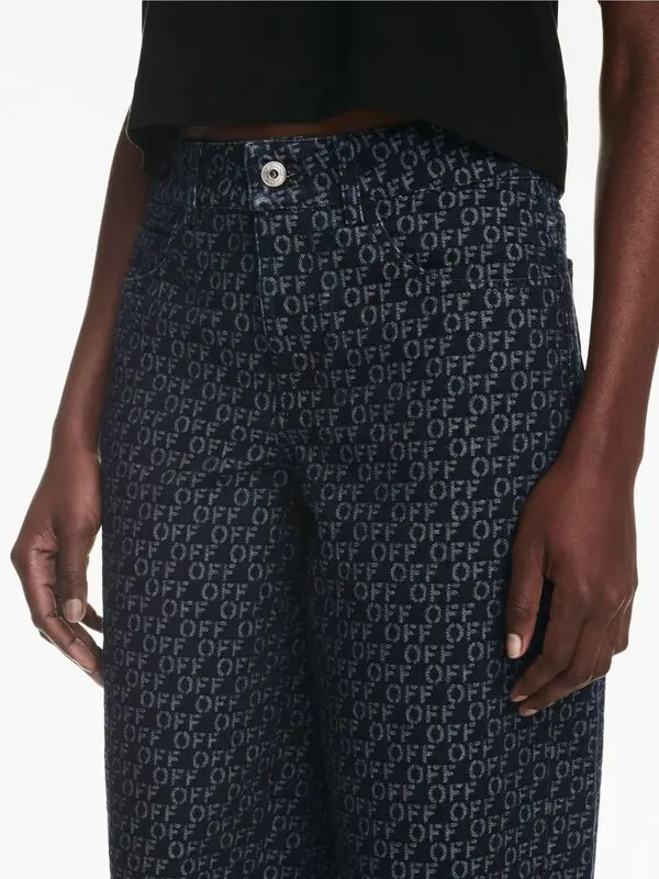 Off-White Logo-jacquard Straight-leg Jeans