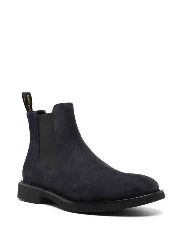 DOUCAL'S Almond-toe Suede Chelsea Boots - Blue