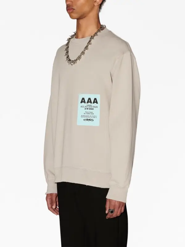 AMBUSH Pass-print Cotton Sweatshirt - Neutrals