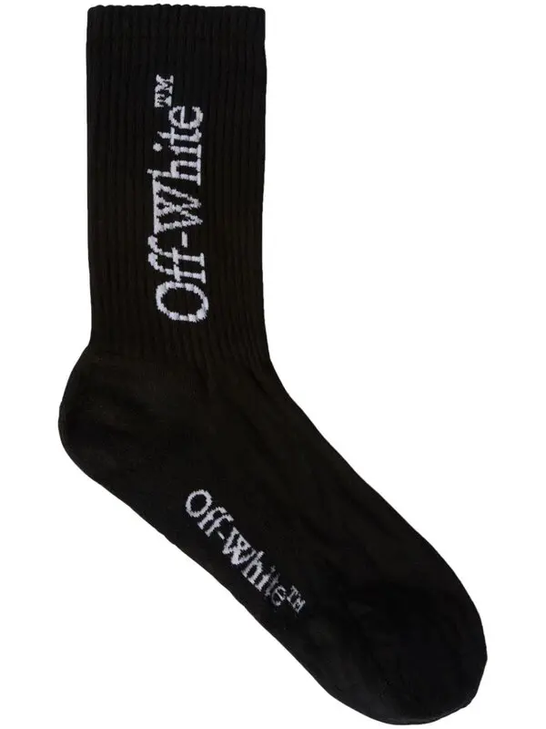 Off-White Logo-print Socks - Black