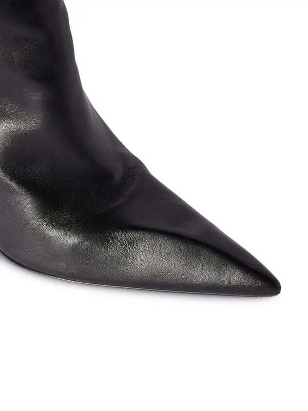 Off-White Crescent Knee-high Leather Boots - Black