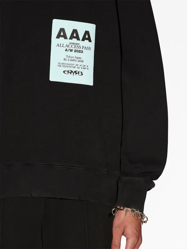 AMBUSH Pass-patch Cotton Sweatshirt - Black