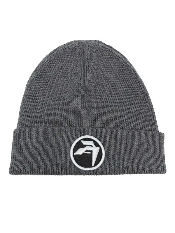 AMBUSH Logo-embroidered Knitted Beanie - Grey