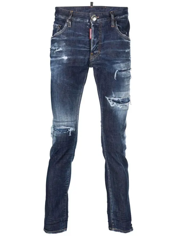 Dsquared2 Distressed-finish Tapered-leg Jeans - Blue