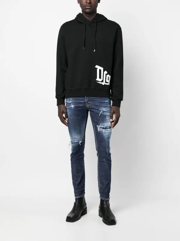 Dsquared2 Distressed-finish Tapered-leg Jeans - Blue