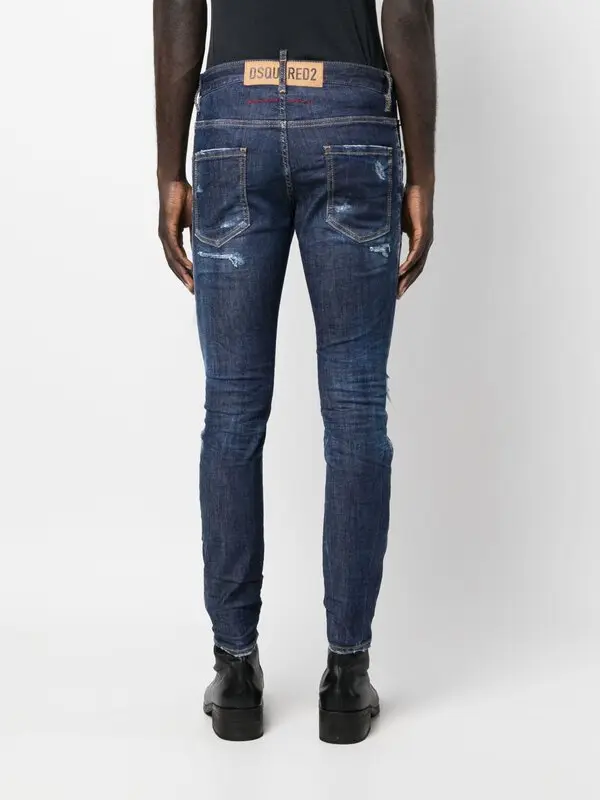 Dsquared2 Distressed-finish Tapered-leg Jeans - Blue