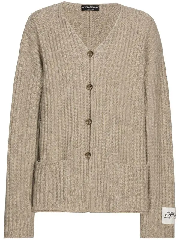 Dolce & Gabbana Logo-patch V-neck Cardigan