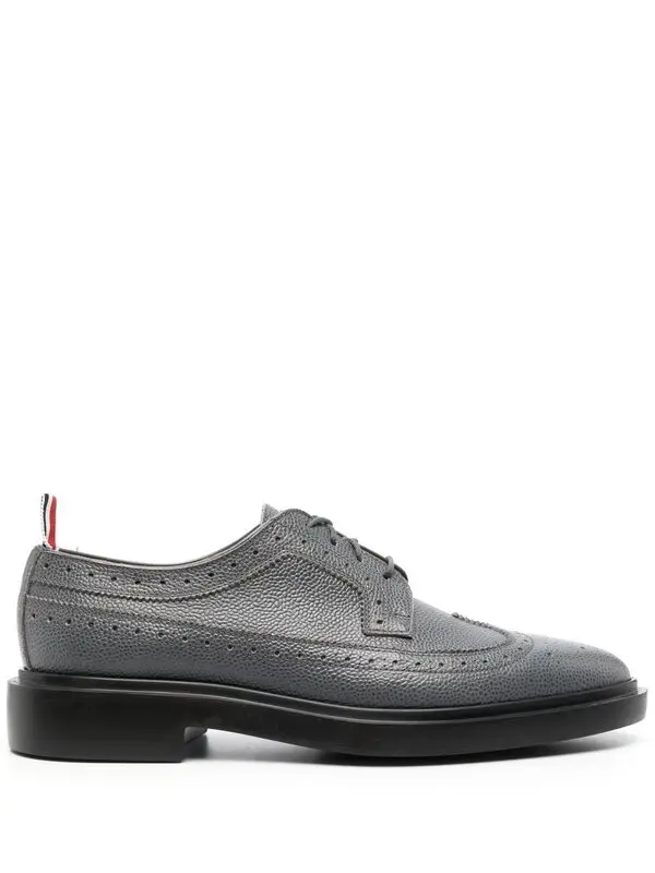 Thom Browne Almond-toe Leather Brogues - Grey
