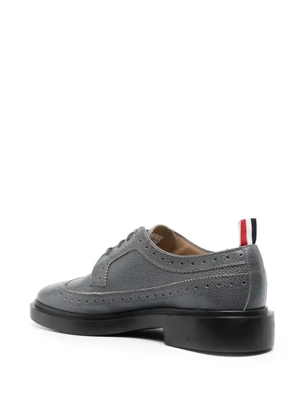Thom Browne Almond-toe Leather Brogues - Grey