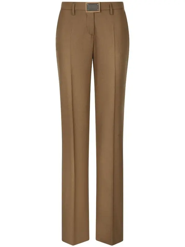 Dolce & Gabbana Logo-plaque Straight-leg Trousers