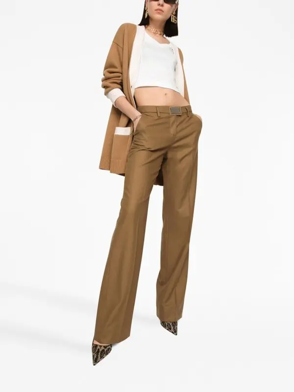 Dolce & Gabbana Logo-plaque Straight-leg Trousers