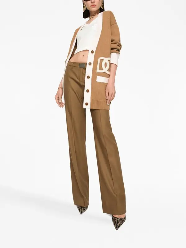 Dolce & Gabbana Logo-plaque Straight-leg Trousers