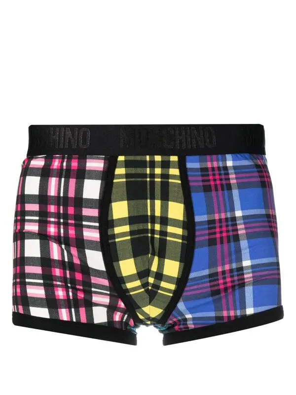 Moschino Check-print Boxer Briefs - Black