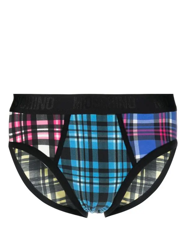 Moschino Check-print Boxer Briefs - Black