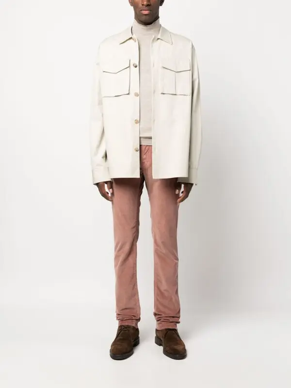 Jacob Cohen Mid-rise Slim-fit Corduroy Trousers - Pink