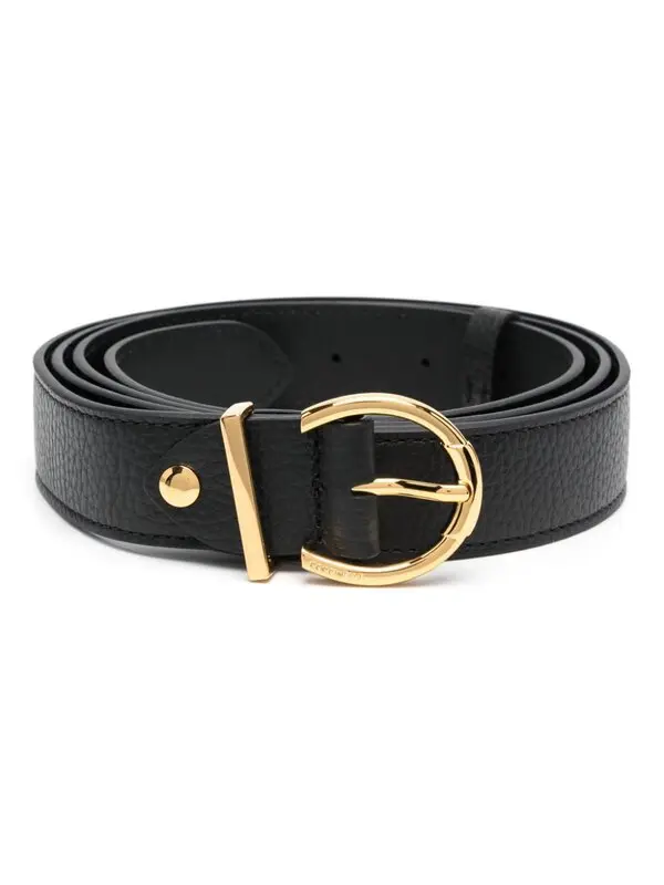 COCCINELLE Leather Buckle Belt - Black