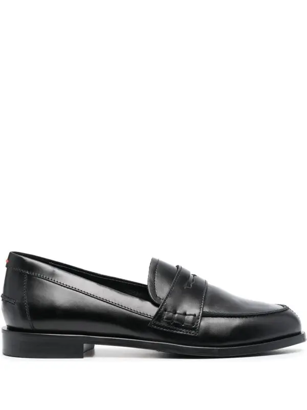 AeydĒ Oscar Penny-slot Leather Loafers - Black