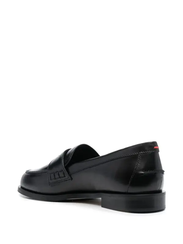 AeydĒ Oscar Penny-slot Leather Loafers - Black