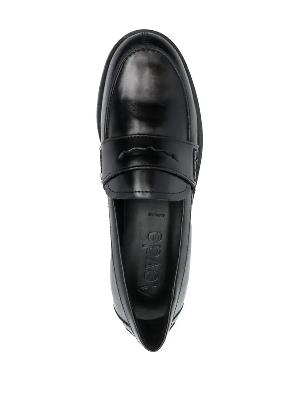 AeydĒ Oscar Penny-slot Leather Loafers - Black