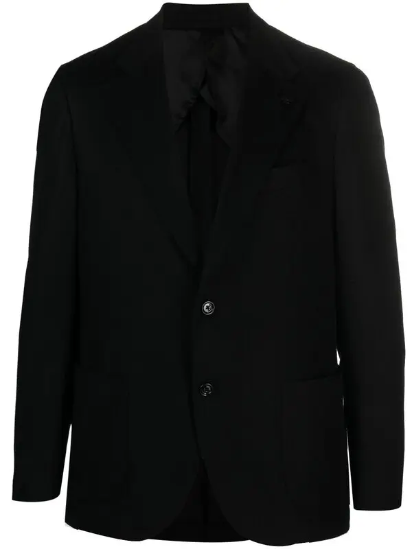 LARDINI Single-breasted Wool-cashmere Blazer - Black
