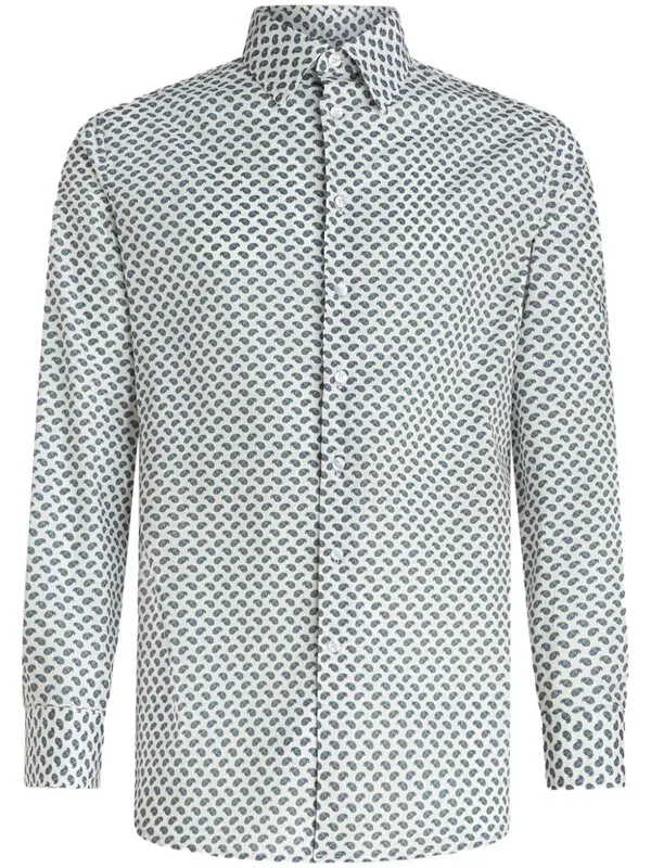 Etro Paisley-print Cotton Shirt - Blue