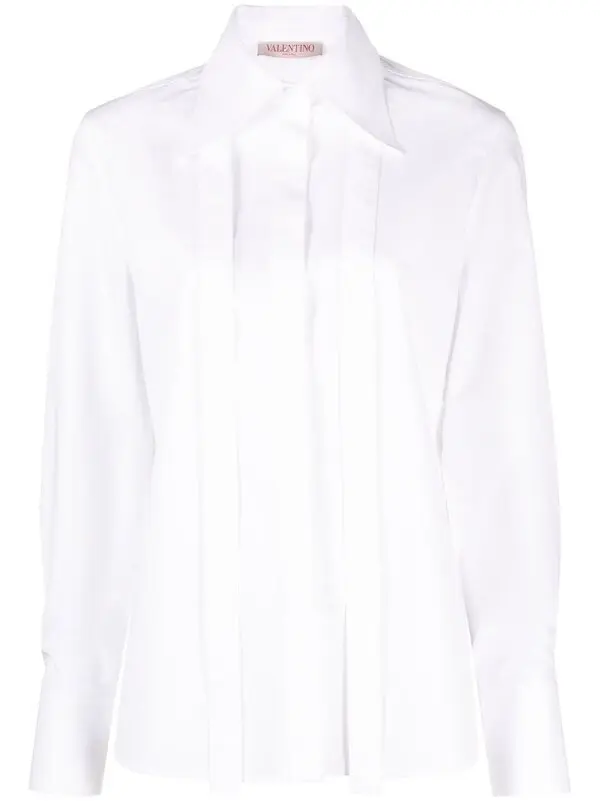Valentino Garavani Scarf-detail Cotton Poplin Shirt