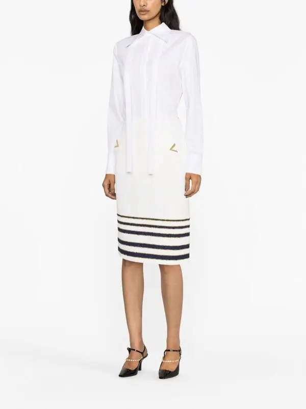 Valentino Garavani Scarf-detail Cotton Poplin Shirt