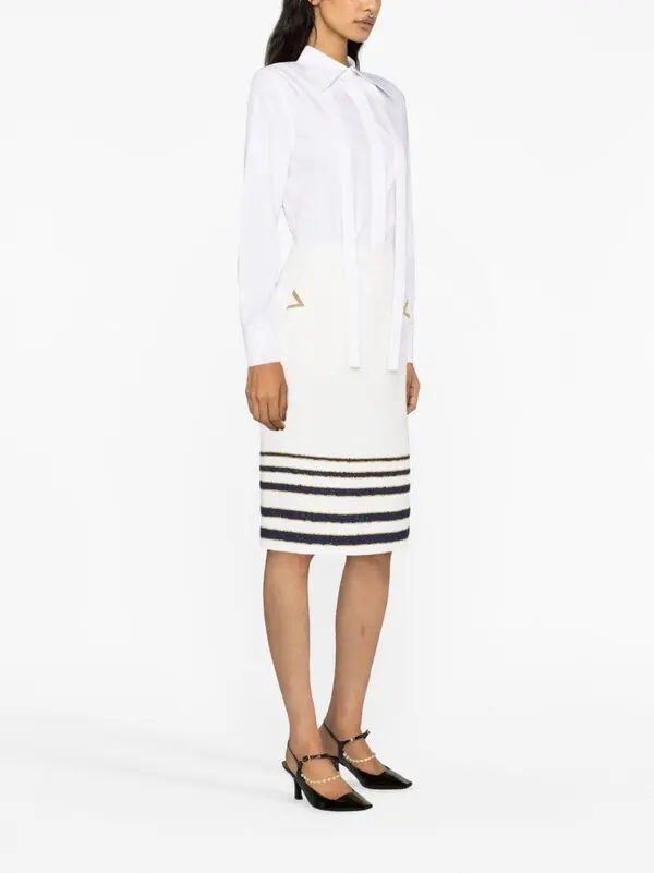 Valentino Garavani Scarf-detail Cotton Poplin Shirt