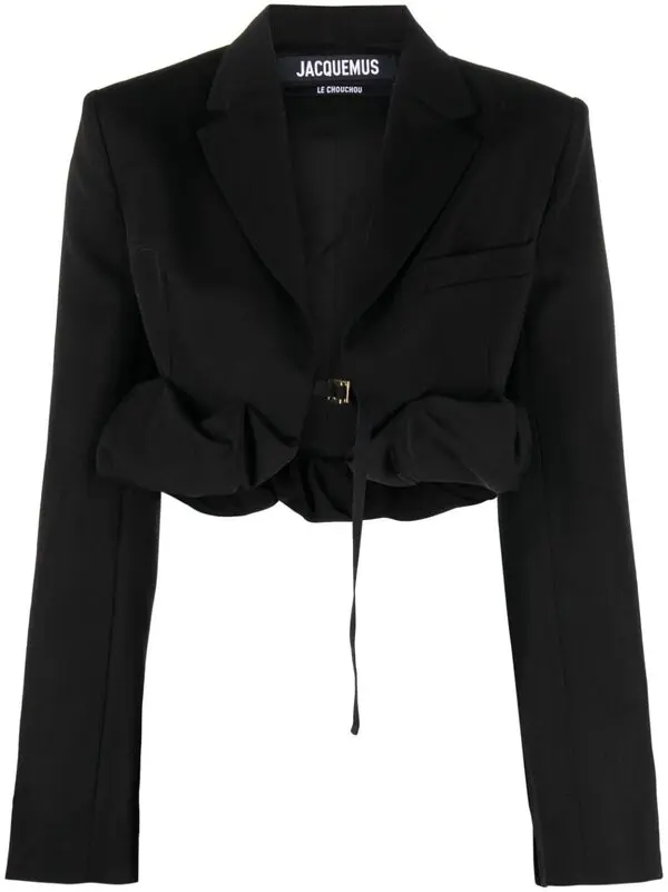 Jacquemus La Veste Croissant Cropped Blazer - Black