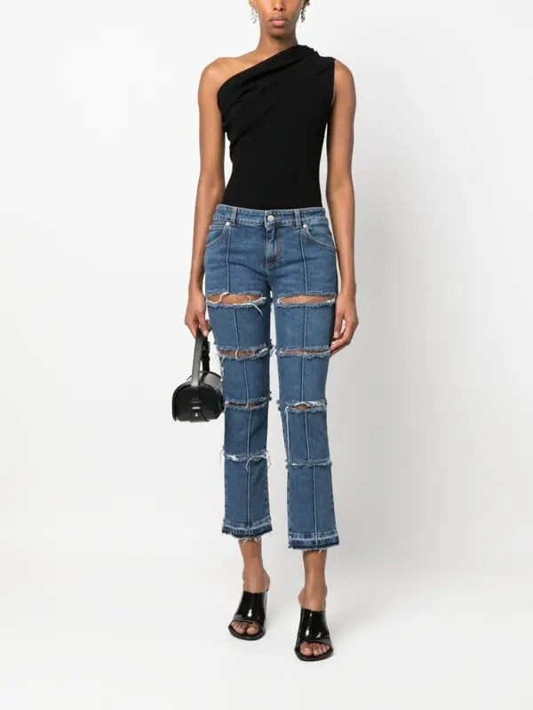 Alexander McQueen Distressed Cropped Jeans