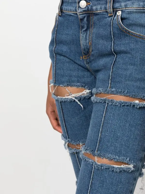 Alexander McQueen Distressed Cropped Jeans