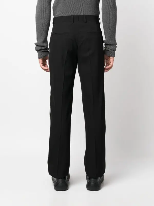 Off-White Logo-embroidered Straight-leg Trousers