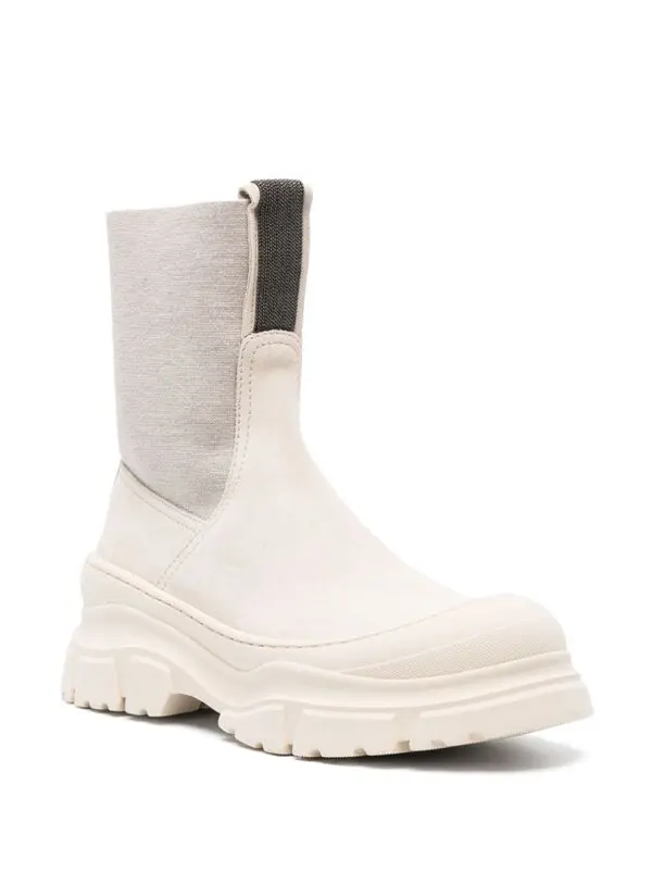 Brunello Cucinelli Monili-bead Panelled Ankle Boots