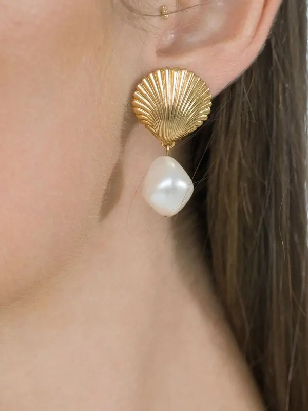 JENNIFER BEHR Alana Shell Baroque-pearl Earrings