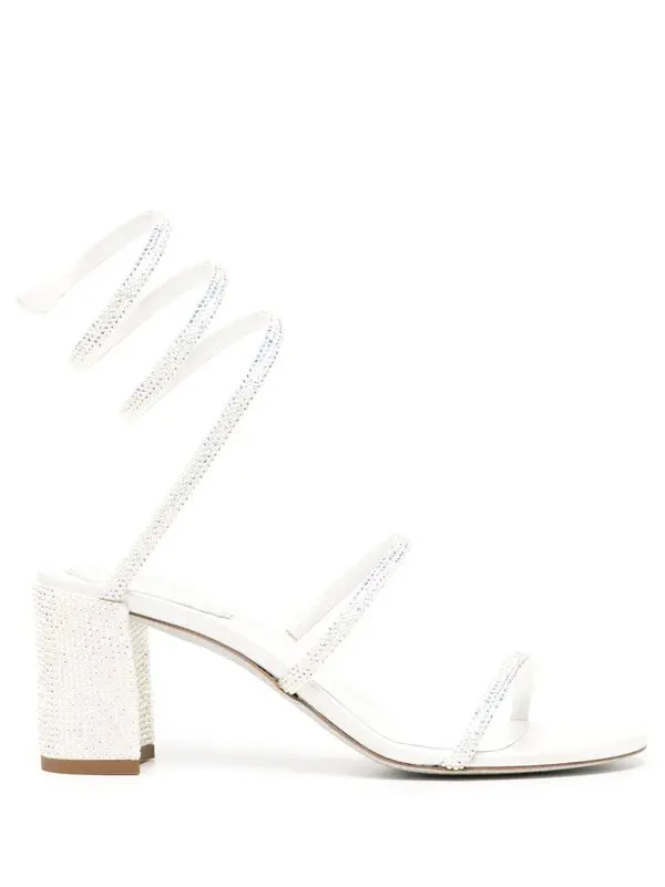 Rene Caovilla Cleo 80mm Crystal-embellished Sandals - White
