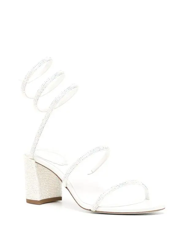 Rene Caovilla Cleo 80mm Crystal-embellished Sandals - White