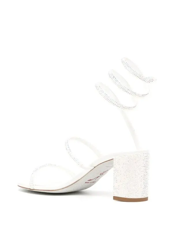 Rene Caovilla Cleo 80mm Crystal-embellished Sandals - White